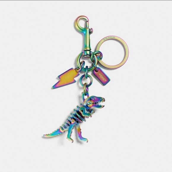 Coach | Accessories | Coach Dinosaur Oil Slick Rainbow Keychain | Poshmark